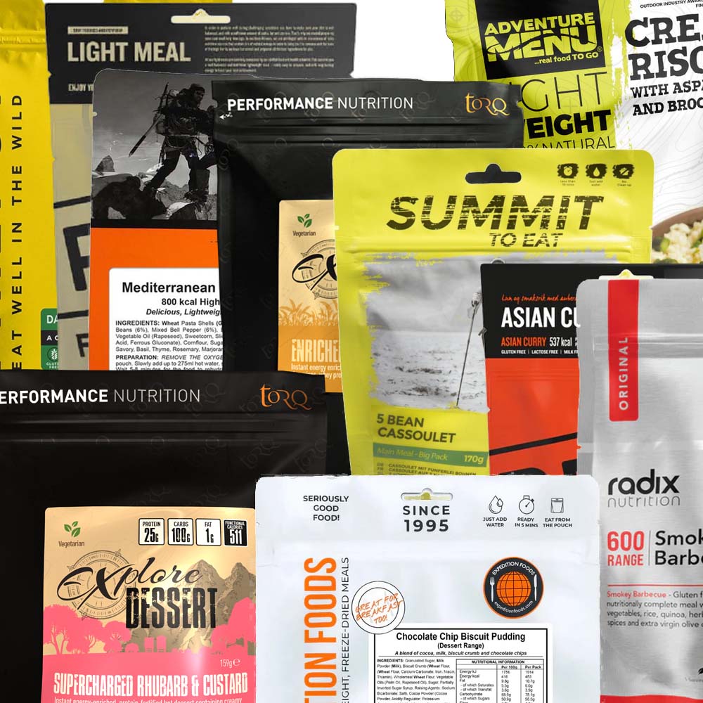 Base Camp Food: lightweight, expedition freeze dried meals and stoves
