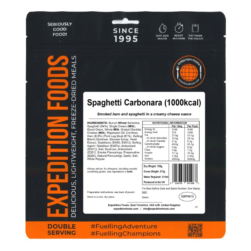 Expedition Food Pasta Carbonara - 1000Kcal of Energy | Base Camp Food