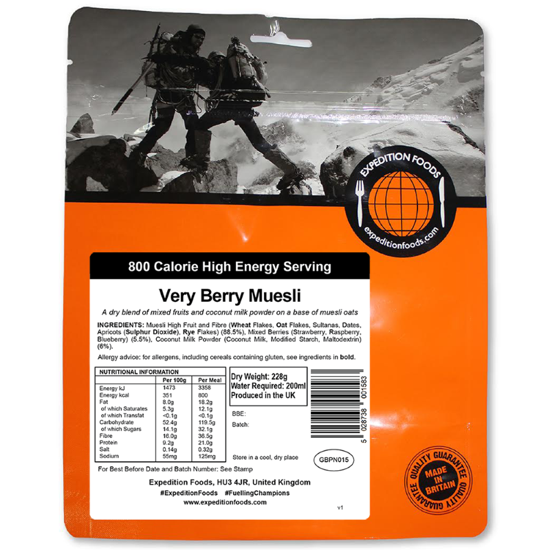 Expedition Foods Very Berry Muesli (High Energy) | Base Camp Food
