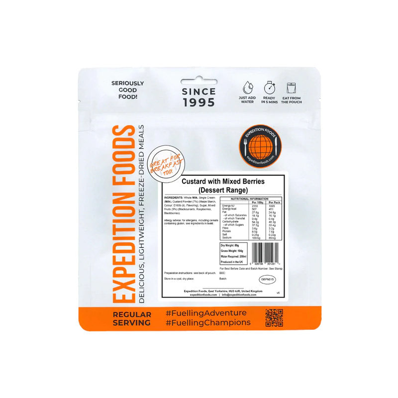 Expedition Foods Custard with Mixed Berries | Base Camp Food